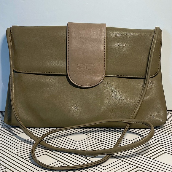 Perry Ellis | Bags | Perry Ellis America Taupe Purse Crossbody Vintage ...